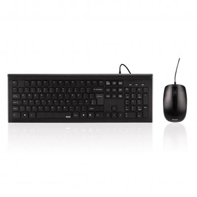Square One - Hama Cortino Wired Keyboard/Mouse Set BLK (HAMA73134958)